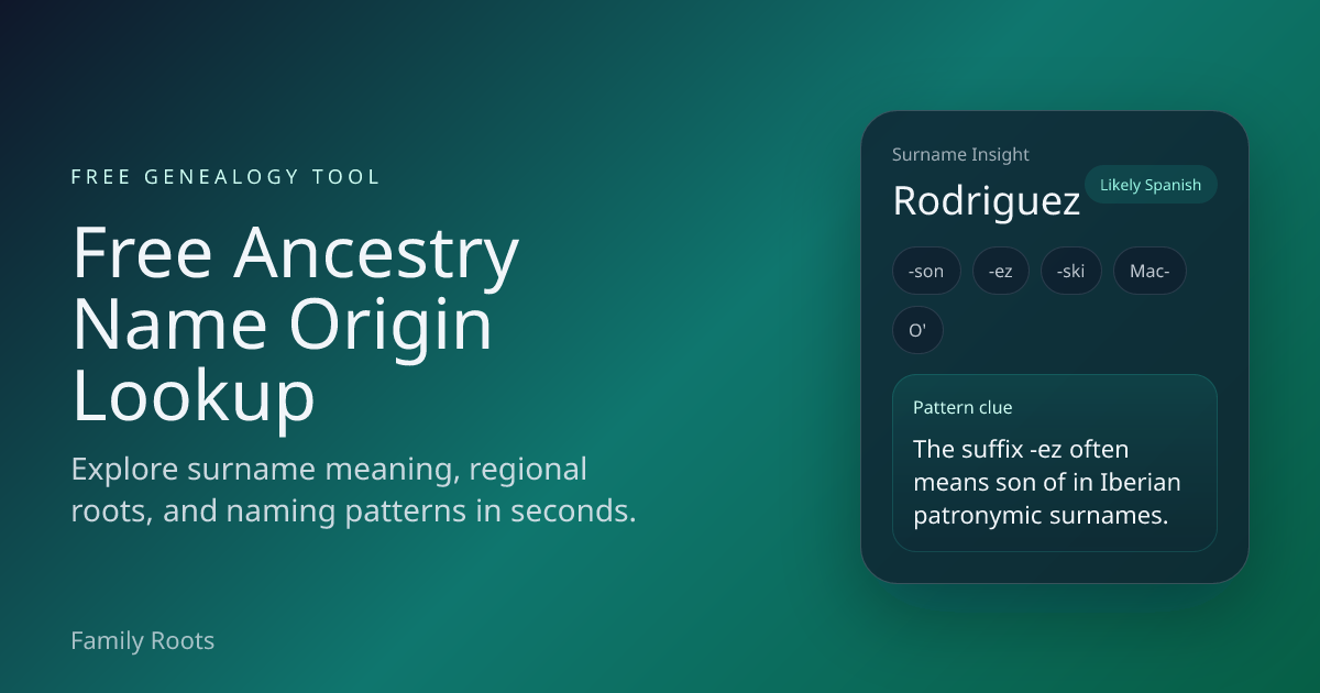 Free Ancestry Name Origin Lookup - Free Genealogy Tool | Family Roots